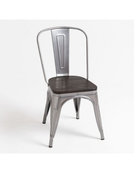 silla Tolix madera oscura , Mobiliario de Hosteleria