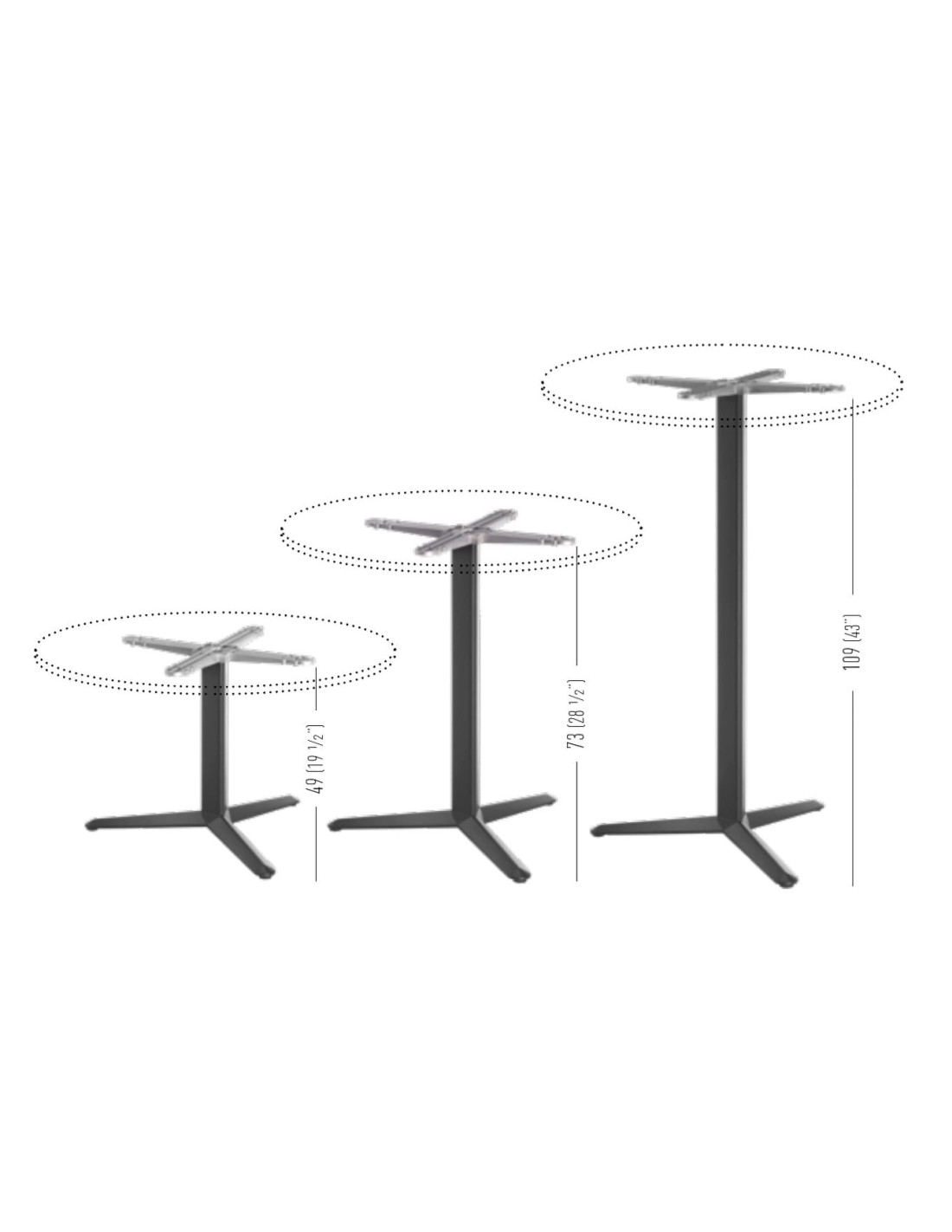 Bases para mesa en diferentes formatos de tamaño y material. Acero ...